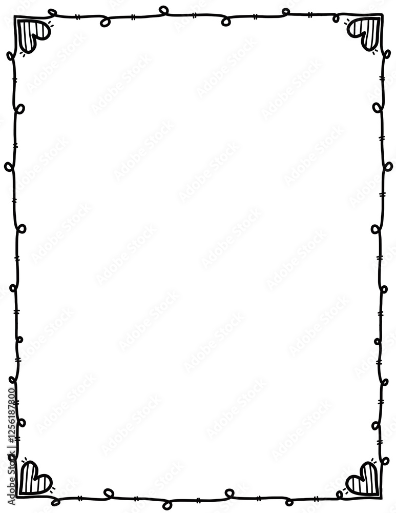 Illustration Stock Valentine’s day border. Valentine's day frame. love ...