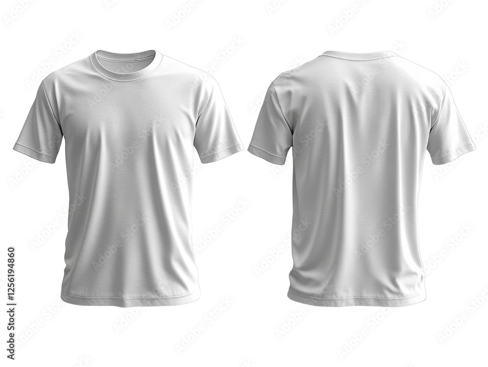Plain white t shirt mockup, front and back view, suitable for design ...