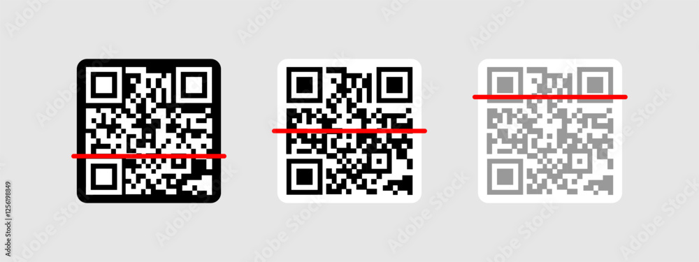 QR code set. Scan qr code icon. icon QR Code black outline for website ...