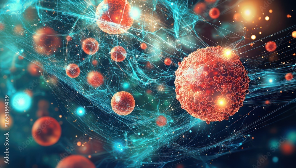 Visual representation of metastatic cancer, detailing abnormal cell ...
