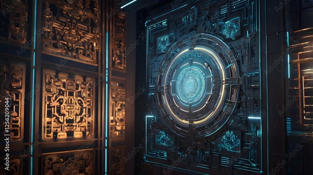 AI-generated wallpaper combining traditional cultural motifs with ...
