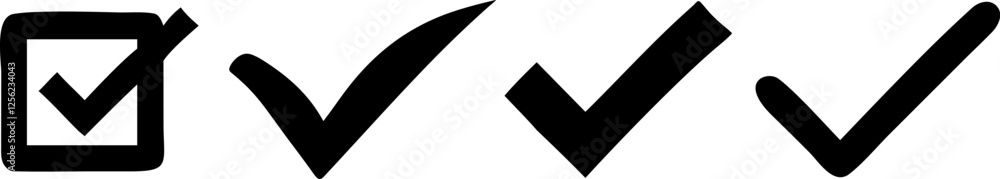 check mark icon, check box, Tick symbol vector illustration isolated on ...