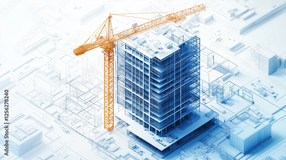 BIM services diagram illustrating construction processes on a white ...
