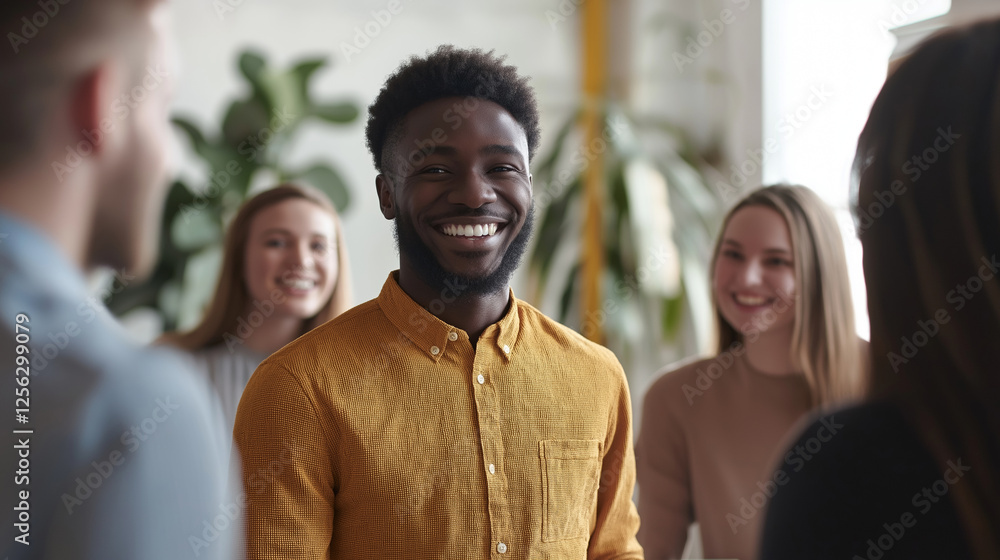 Leader engages with new team members from diverse backgrounds in ...
