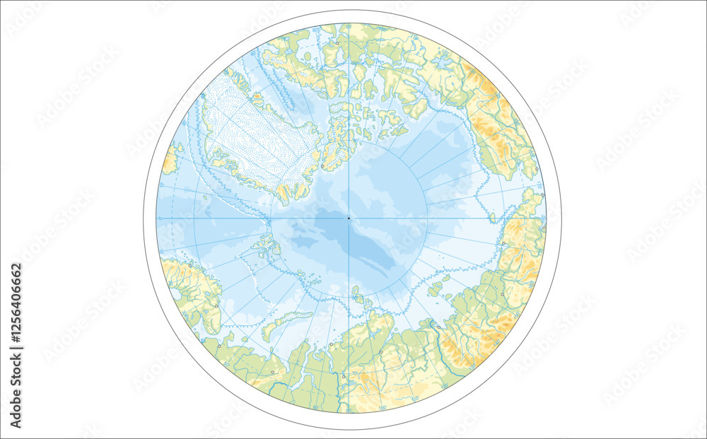 Vector drawing of geographical contour map of world. Physical map of ...