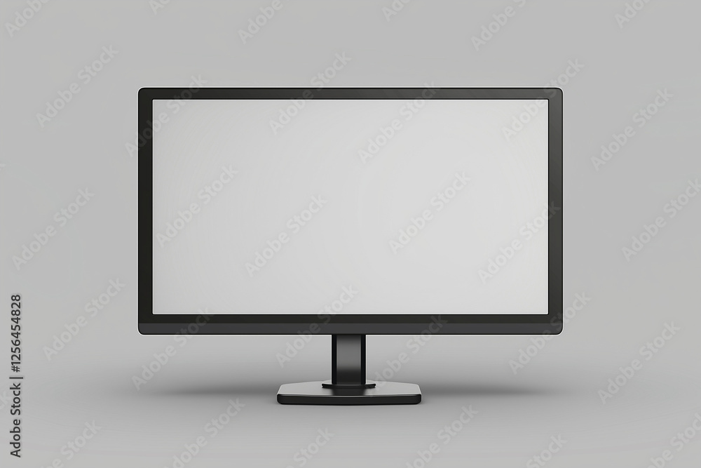 Computer LED Monitor with White Blank Screen 3D Mockup – High ...