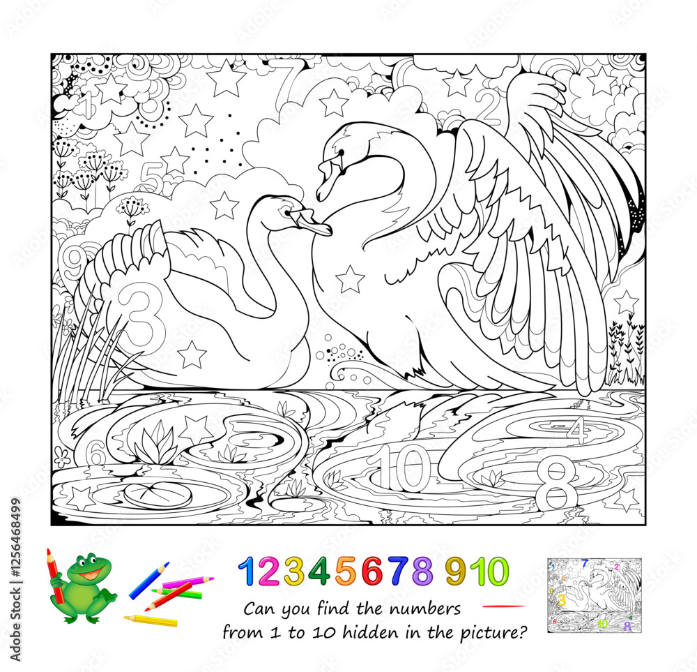 Can you find and color the numbers from 1 to 10 hidden in the picture ...