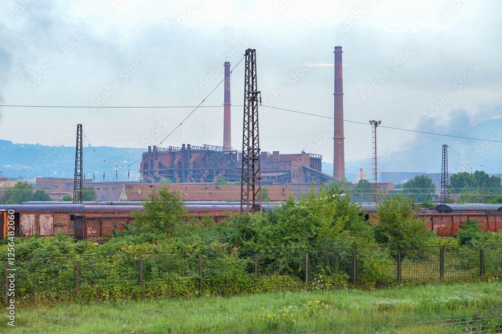 Old Ironworks factory at Zenica, Bosnia and Herzegovina の Stock フォト ...