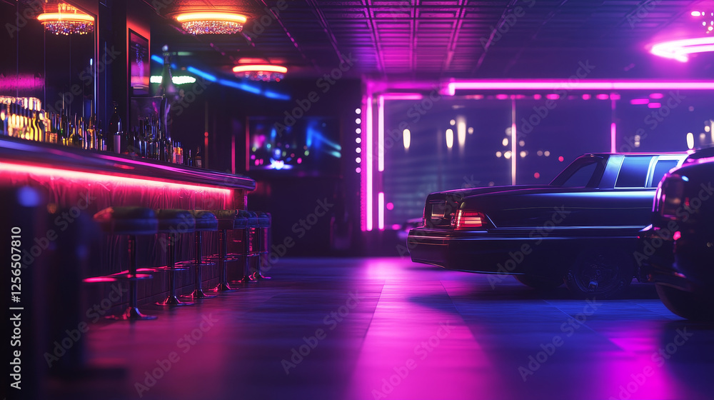 Night club modern building, city dance hall icons. Vector entertainment ...