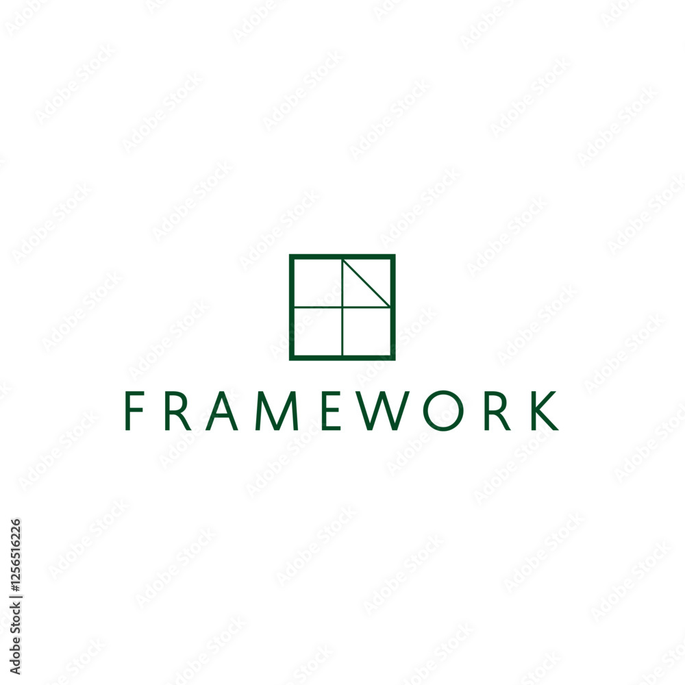 Framework square windows architecture logo design represents structured ...