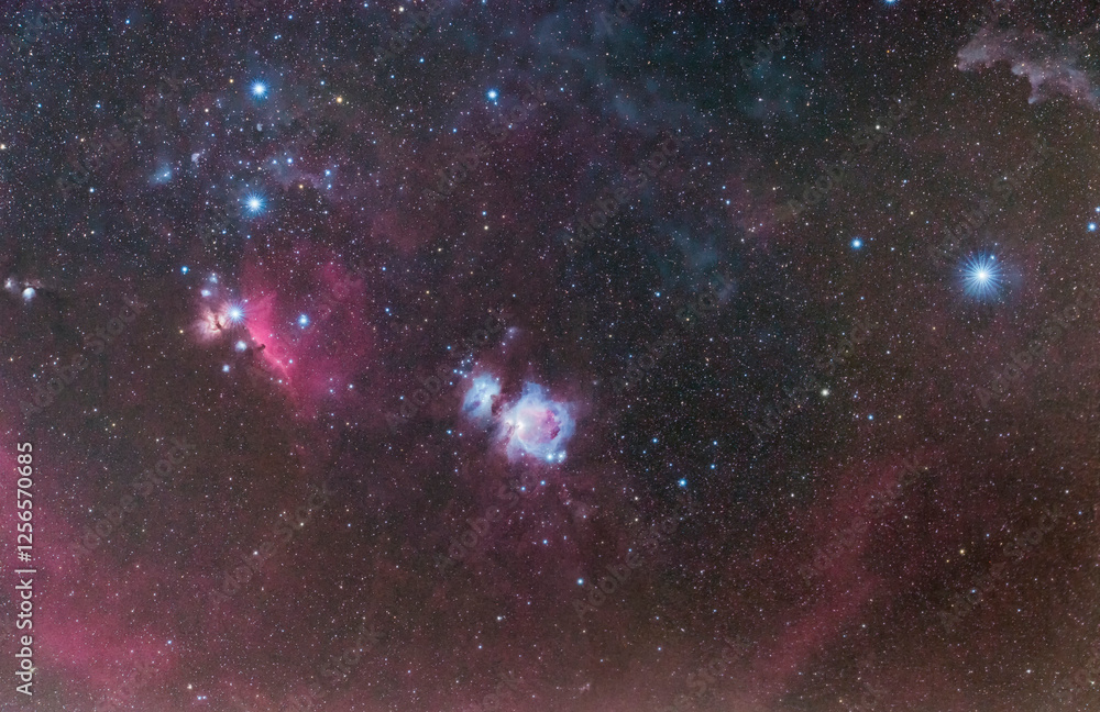 Orion constellation. The Milky Way with a telescope. The great orion ...