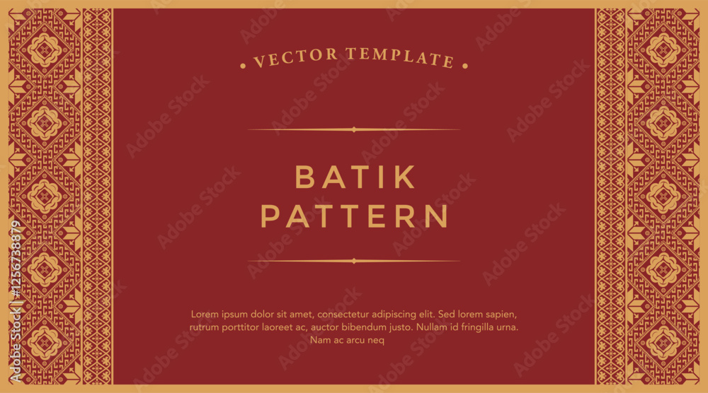 Batik frame Vector Design Template Stock Vector | Adobe Stock