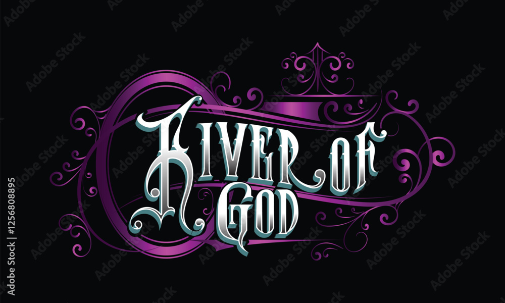 RIVER OF GOD lettering custom style design Stock Vector | Adobe Stock