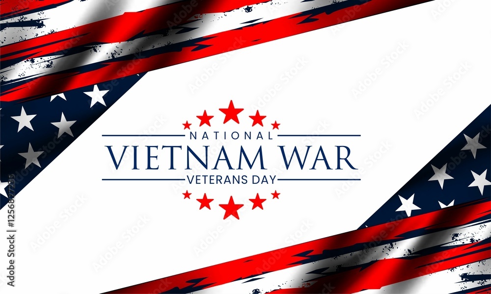 National Vietnam Veterans Day background with American flag theme and ...