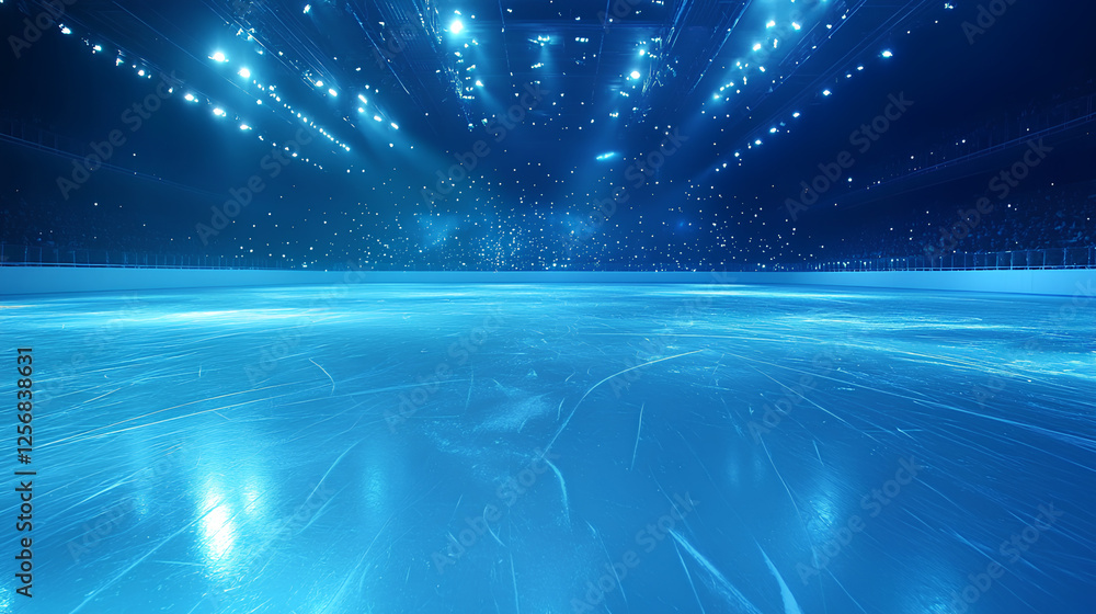 Ice rink floor. Background texture of blue ice rink. top view Stock ...
