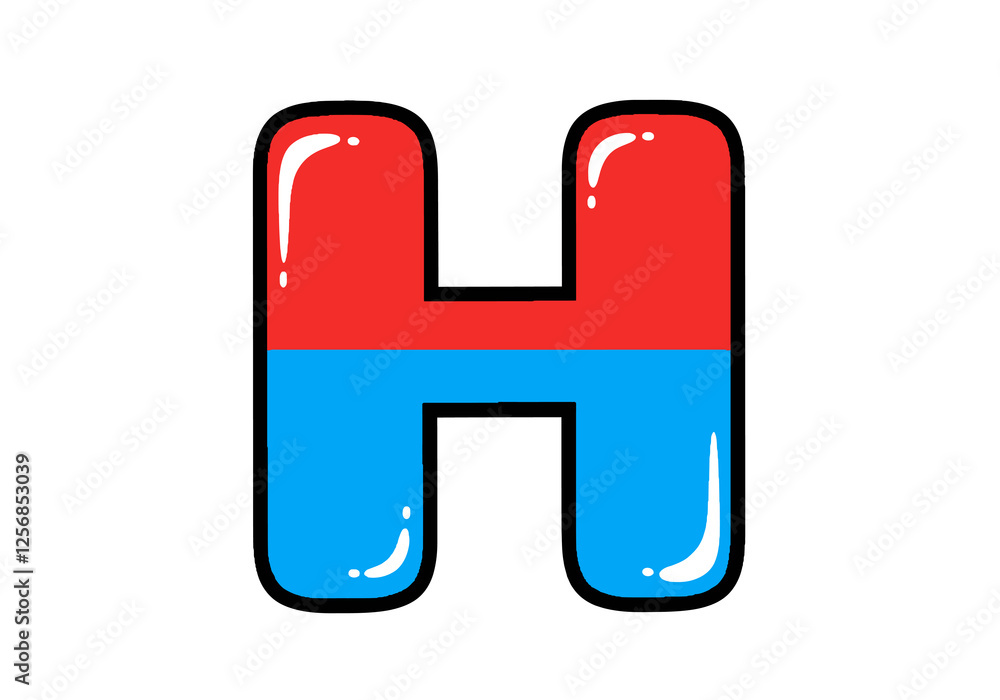 Uppercase Letter H Clipart. The image shows a stylized uppercase letter ...