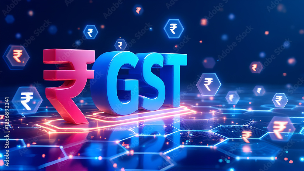 GST -goods and services tax background 3d rendering illustration with ...