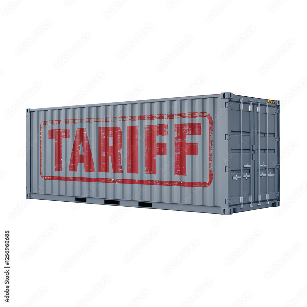 Shipping cargo container tariff stamp duties tax concept image ...
