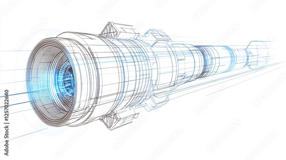 Ilustración de Stock Simplified diagram of a warp drive engine with ...