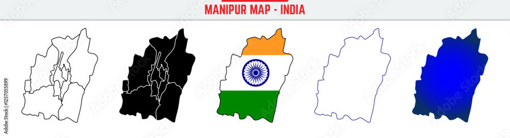 Manipur, State, MN, Outline Icon – India Map Silhouette Vector. India ...