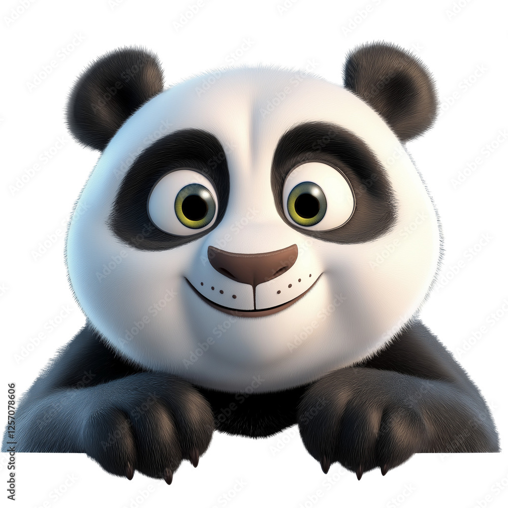adorable panda peeking isolated on transparent white background, png ...