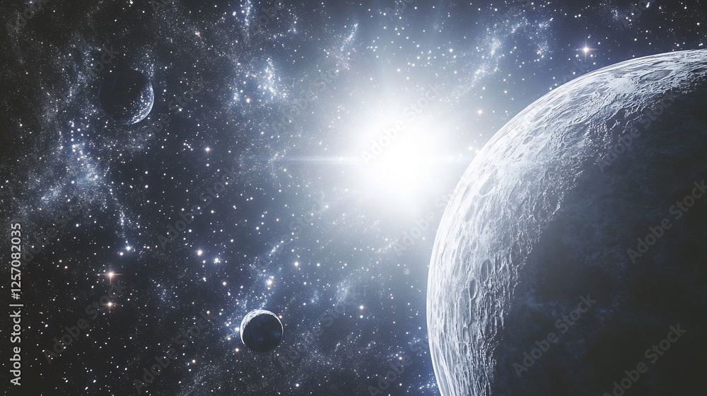 Artistic rendition of Alpha Centauri seen from a futuristic spacecraft ...