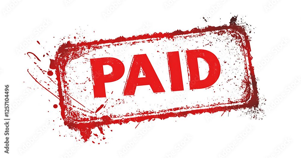 Grunge red Paid word rubber stamp. Paid sign sticker set. Grunge ...