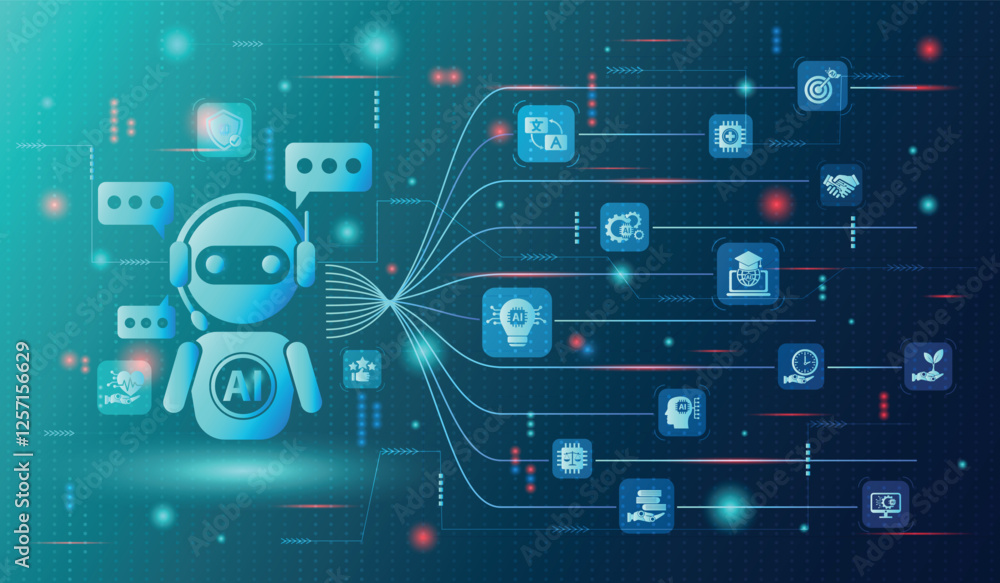 Ai generate concept.Artificial Intelligence assistant for graphic ...