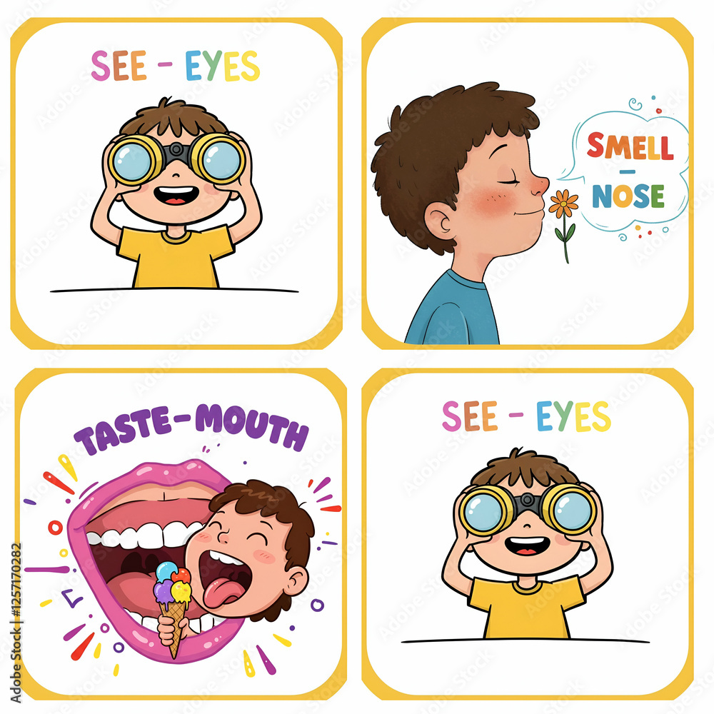 Printable Science Flashcards for Kids – Fun & Simple 5 Senses Learning ...