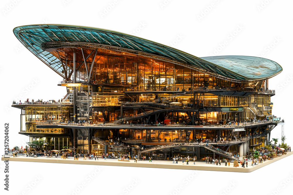 3D Model of Futuristic Building Stock Photo | Adobe Stock