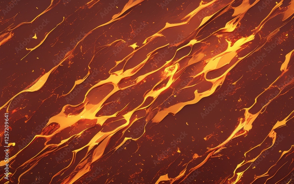 Abstract flowing lava background with molten lava flows and fiery ...