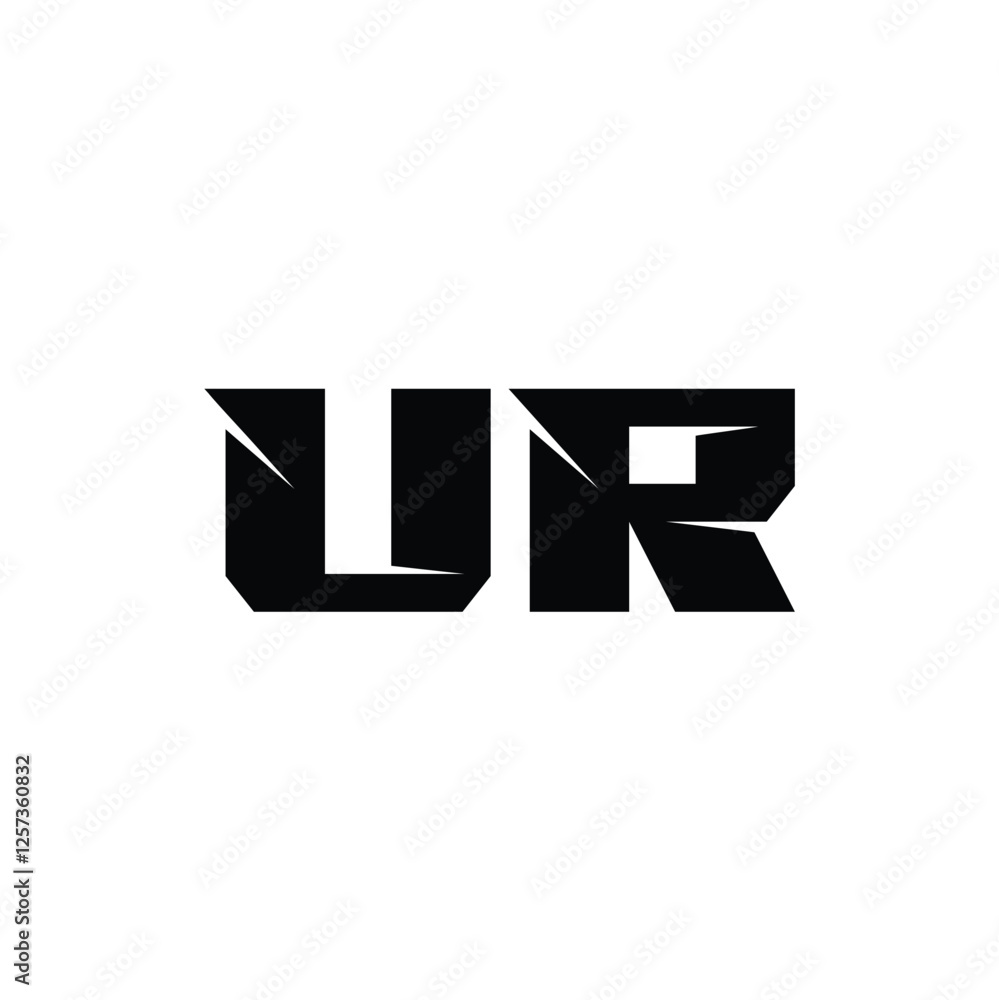 UR monogram logo design letter text name symbol monochrome logotype ...