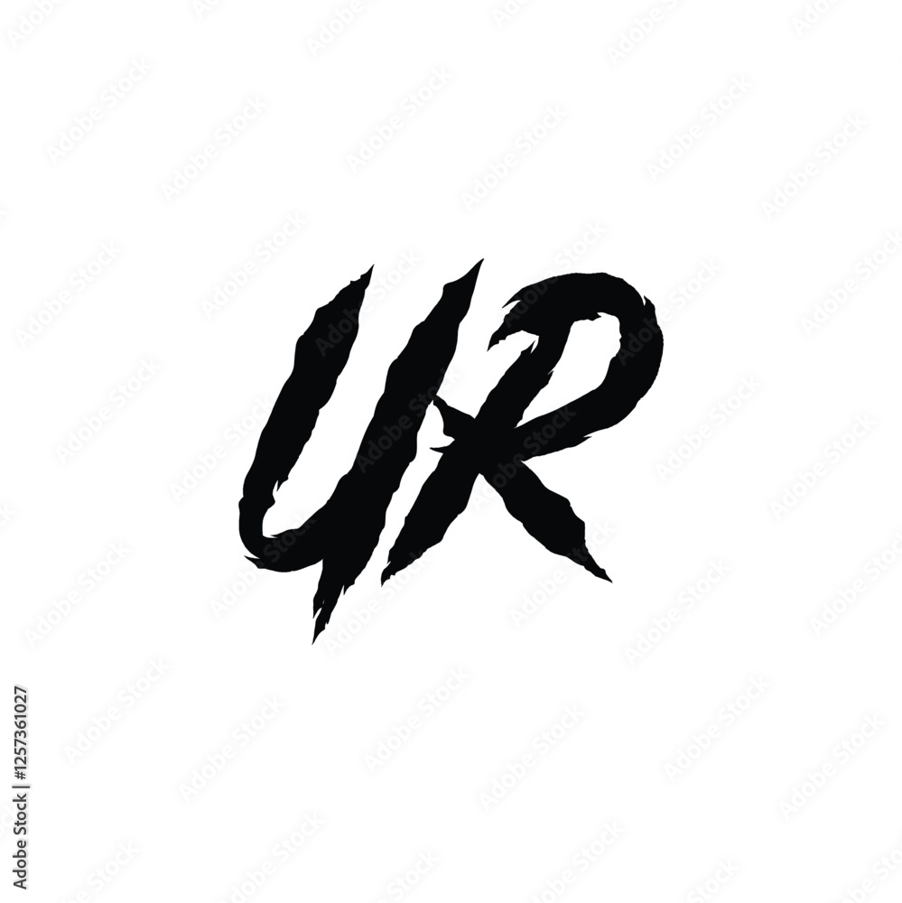 UR monogram logo design letter text name symbol monochrome logotype ...