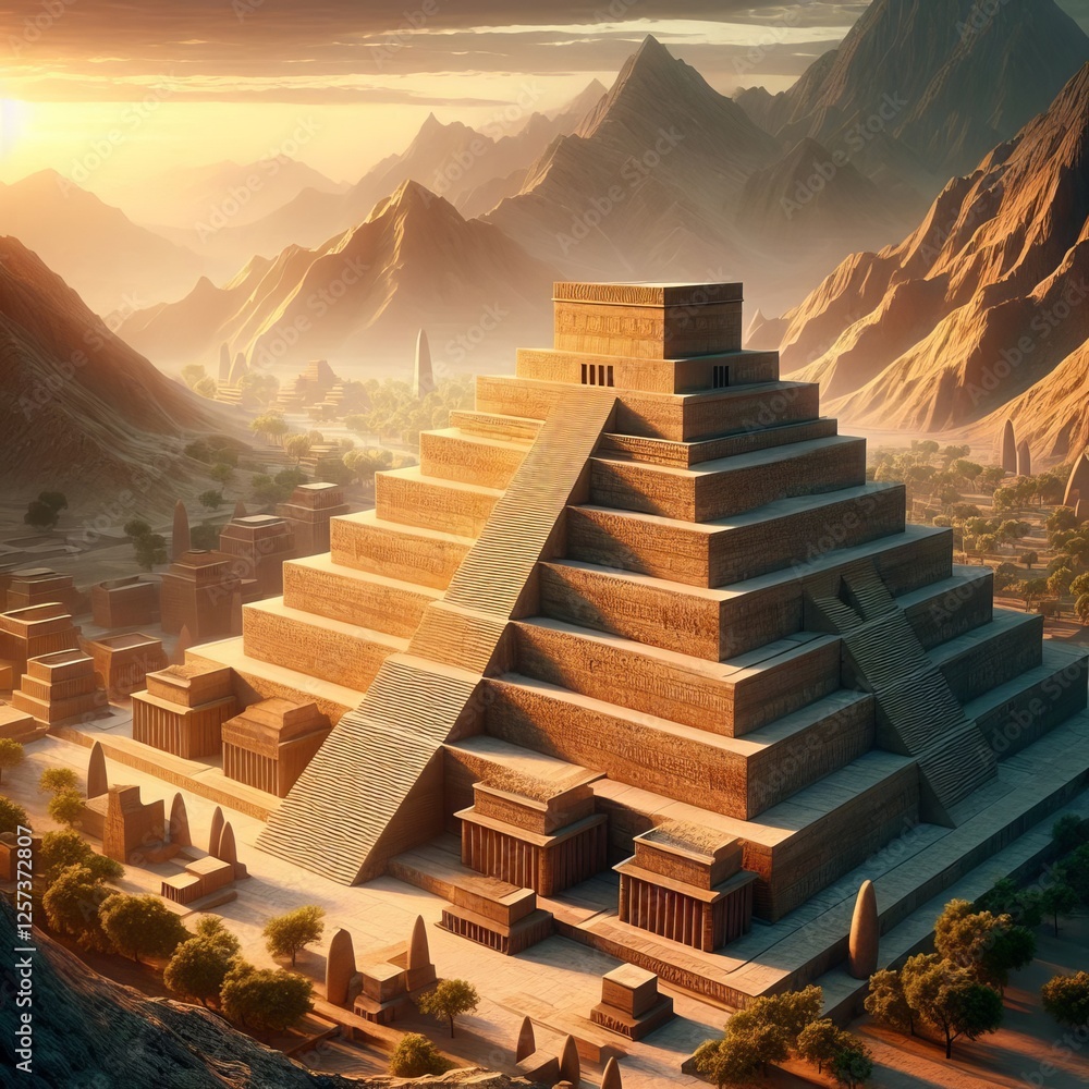 Mesopotamian Ziggurats Step pyramids built in ancient Mesopotami Stock ...