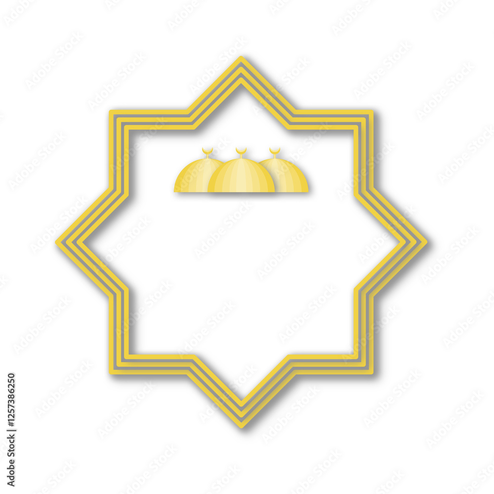 golden star border illustration on white background, golden star vector ...