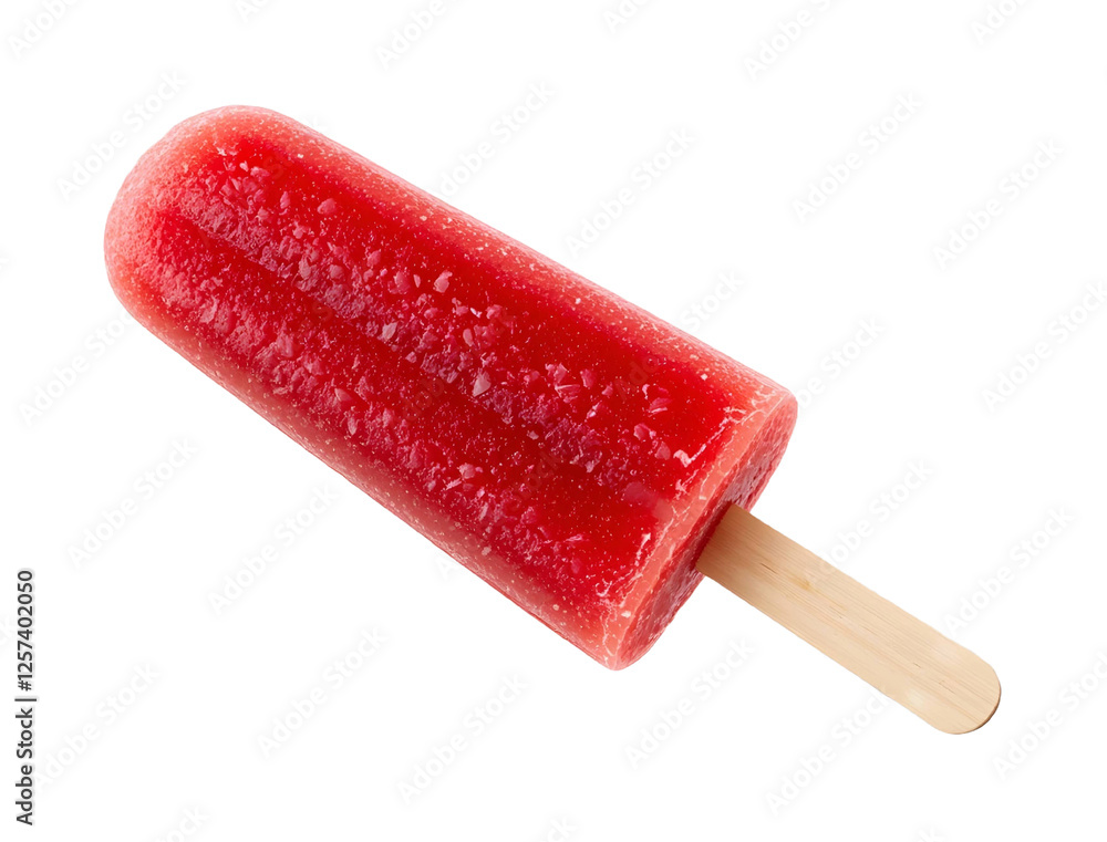 Frozen red popsicle ice cream isolated png cutout on white background ...
