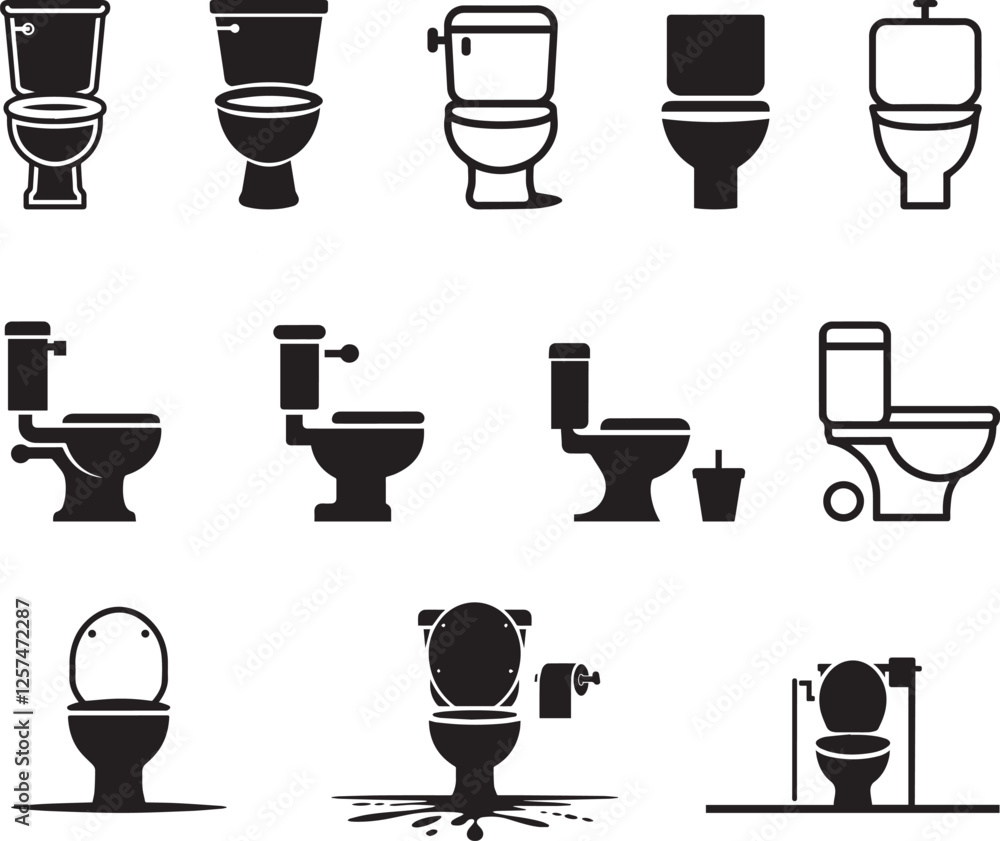 Vector de Stock Please flush toilet after use sign, logo, badge, icon ...
