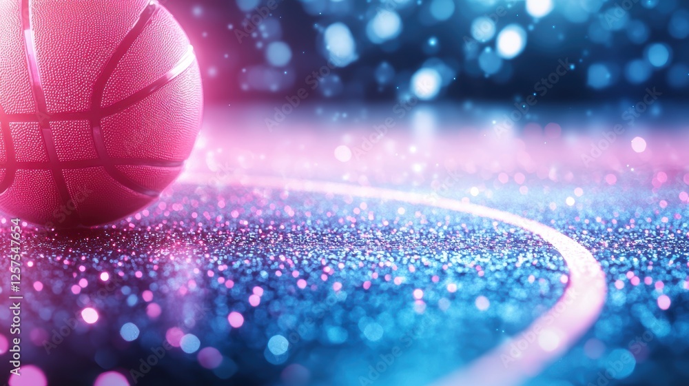 neon sports Basketball Court Electric neon basketball court design with ...