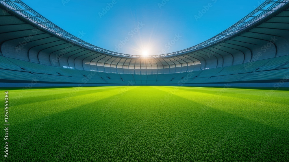 Panoramic View Stadium Interior 360 degree interior perspective of a ...