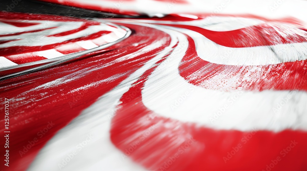 Abstract racing concept with a red, white, and black color scheme ...