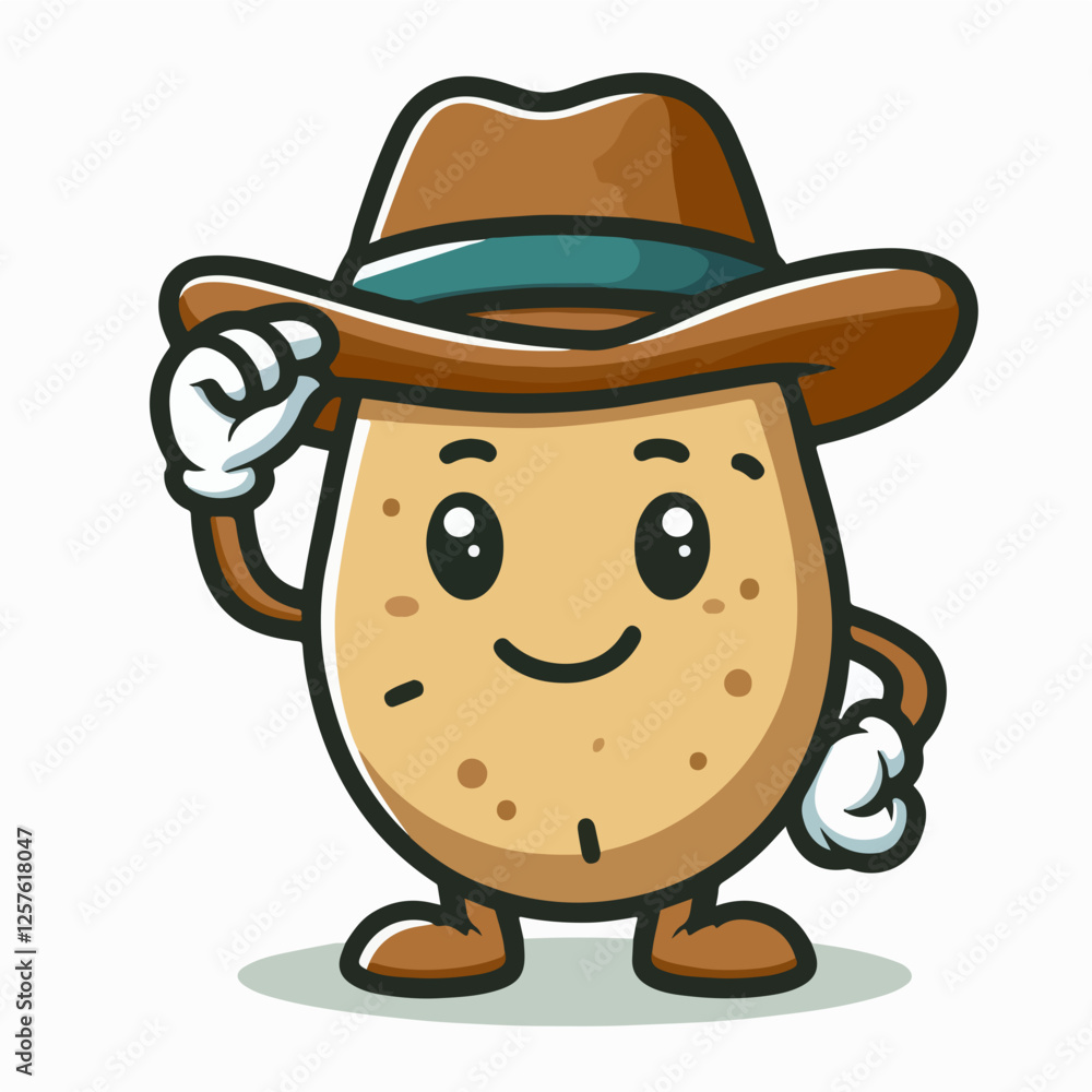 Howdy Partner, Potato Cartoon: A friendly and fun potato cartoon ...