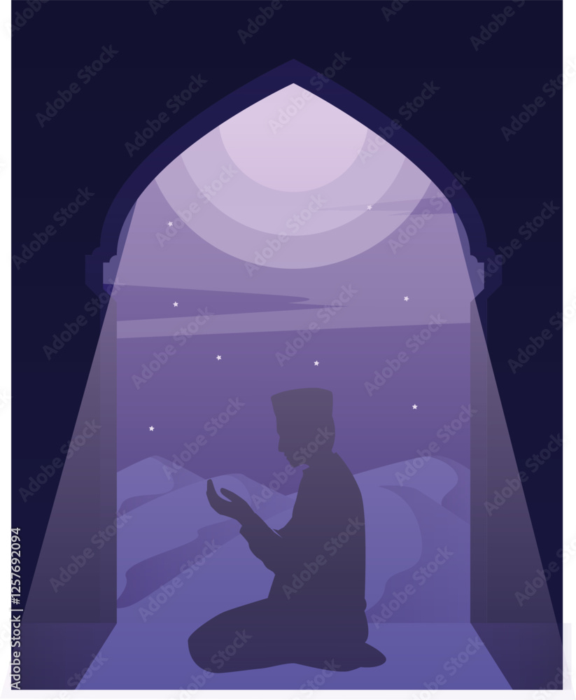 Laylatul Qadr poster, laylat al-Qadr background. Illustration of a ...