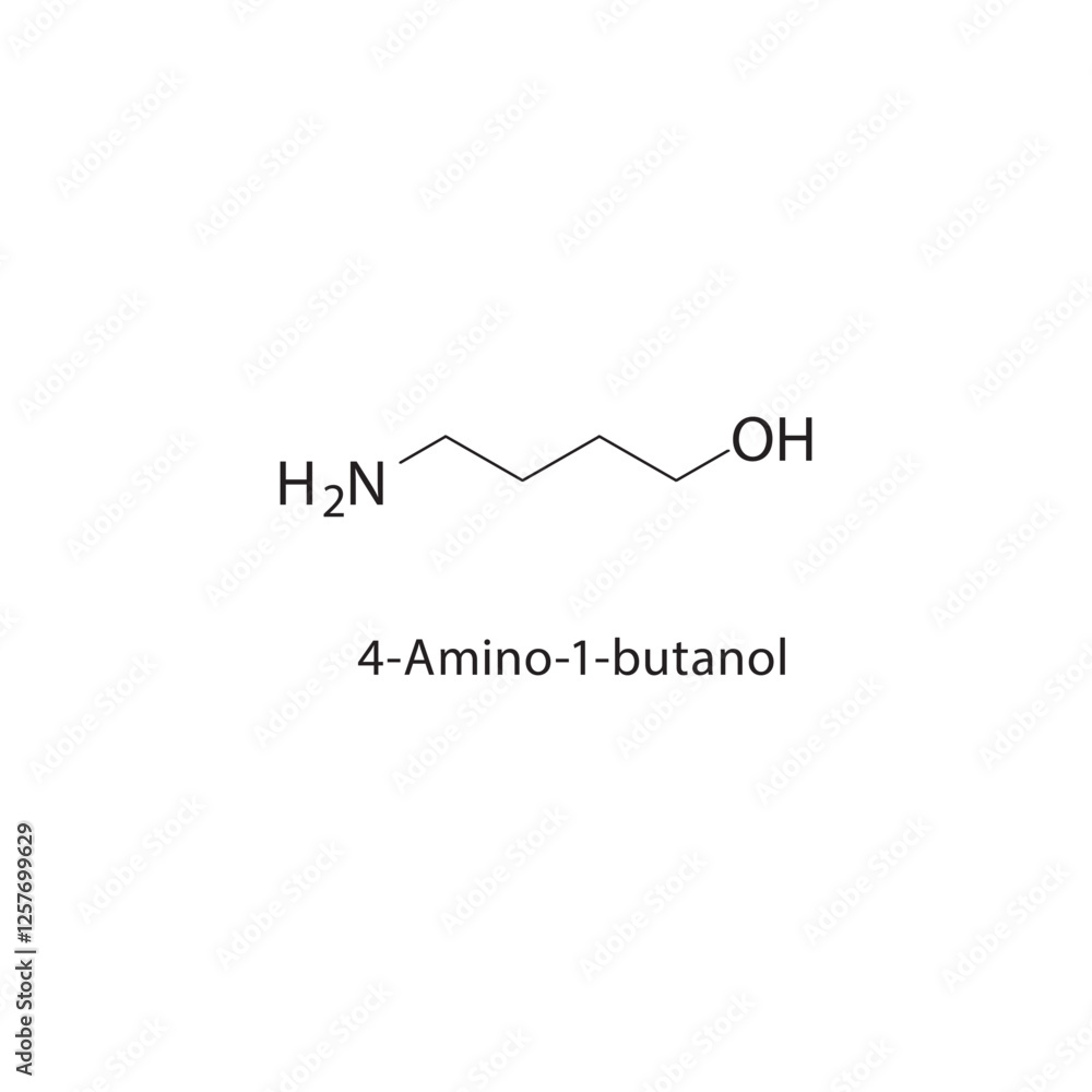 4-Amino-1-butanol skeletal structure.Amino alcohol compound schematic ...