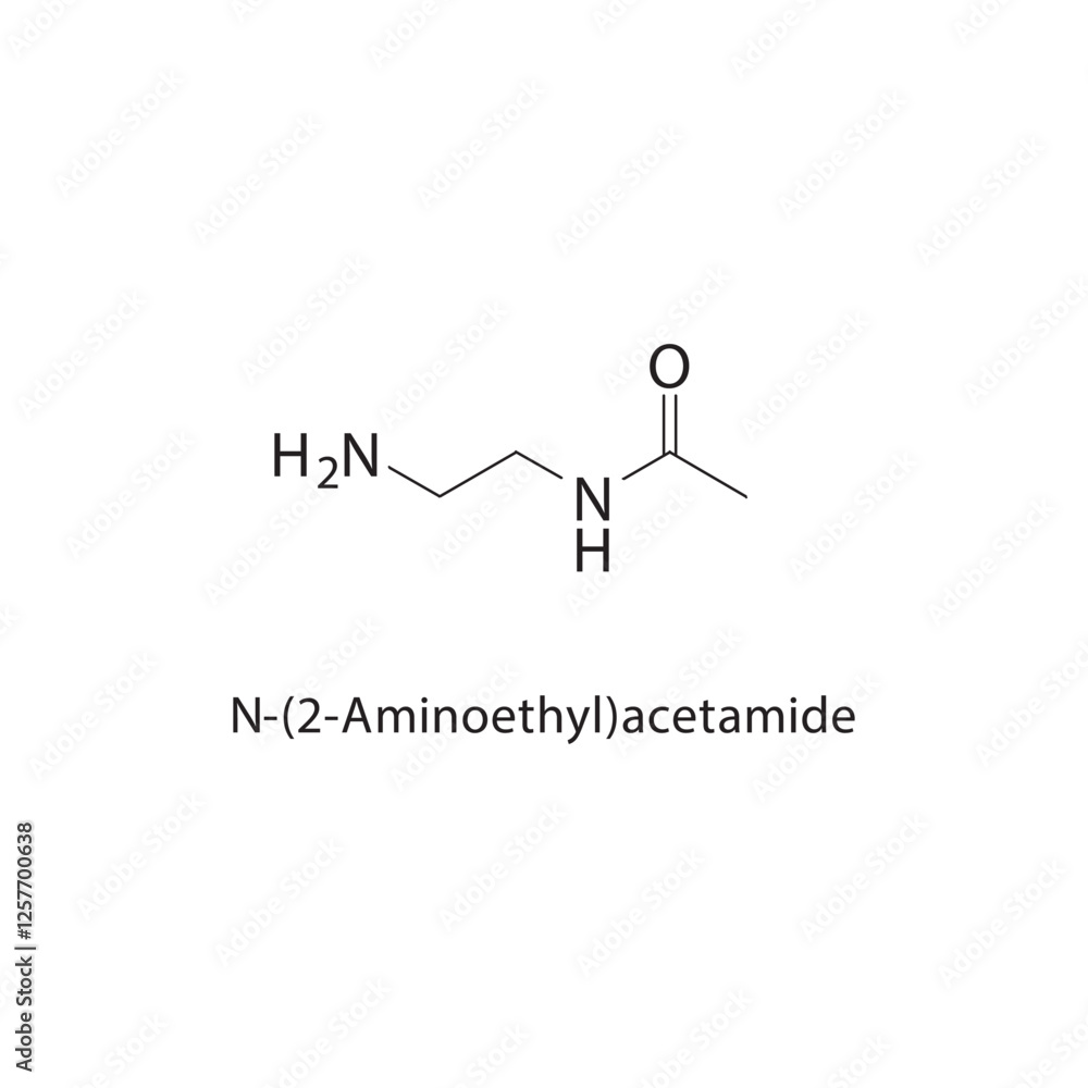N-(2-Aminoethyl)acetamide skeletal structure.Amide compound schematic ...