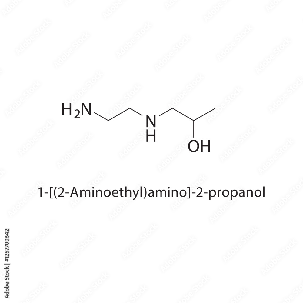 1-[(2-Aminoethyl)amino]-2- propanol skeletal structure.Amino alcohol ...