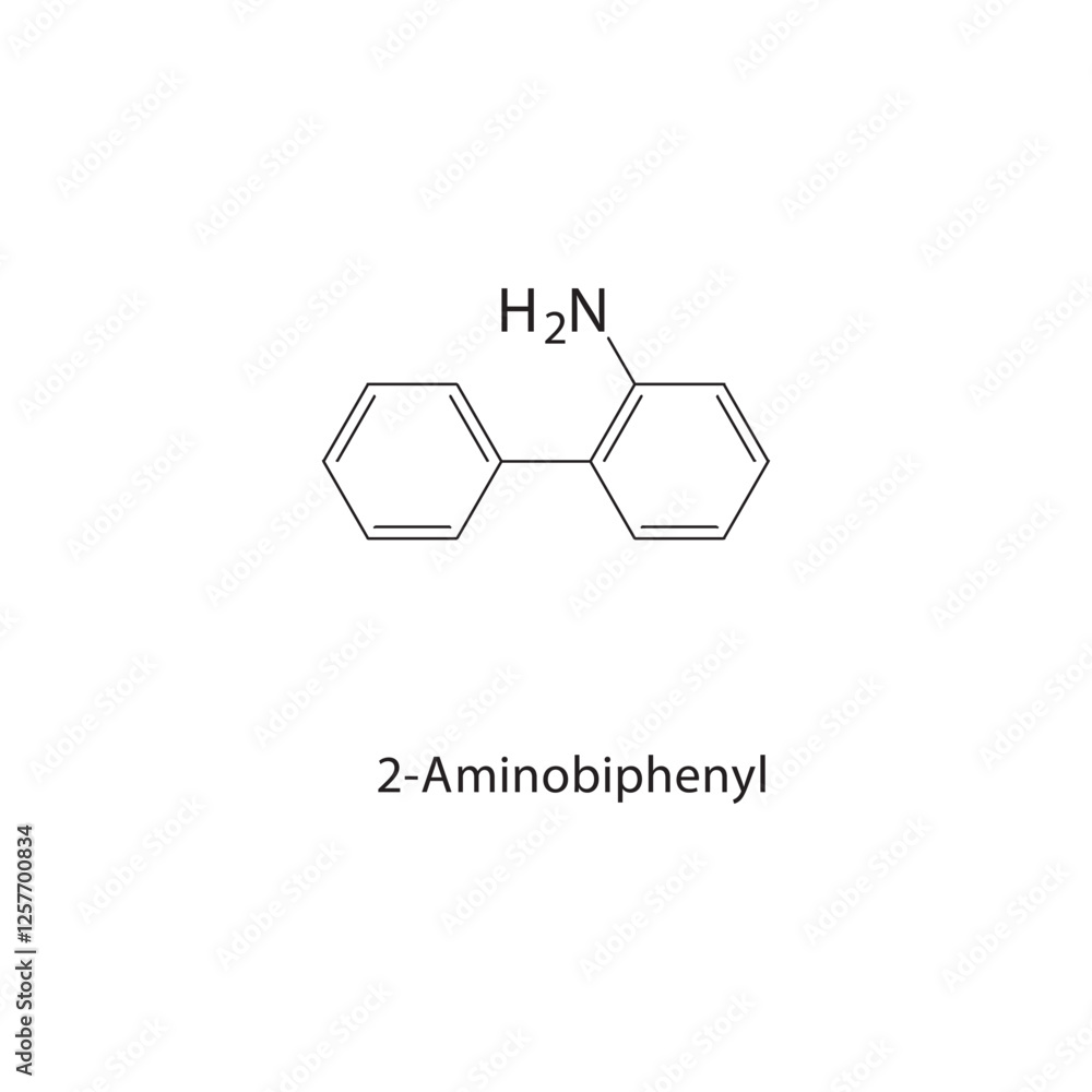 2-Aminobipheny skeletal structure.Aromatic amine compound schematic ...