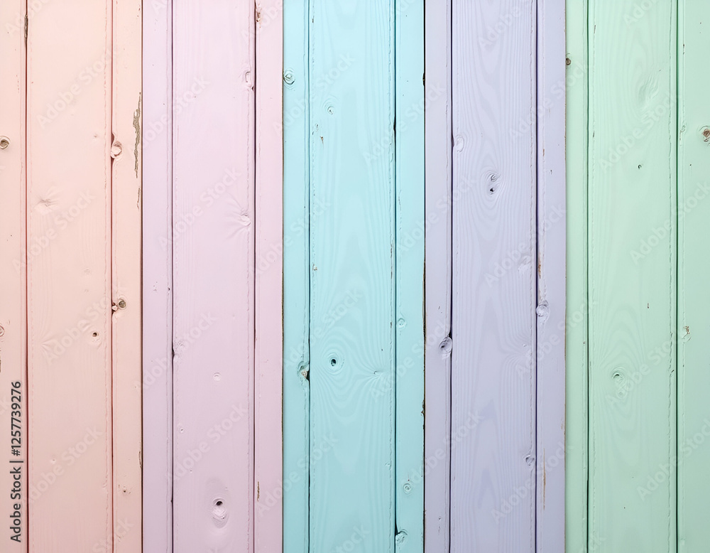 Pastel Wooden Panels in Gradient Shades of Pink, Lavender, Blue, Mint ...