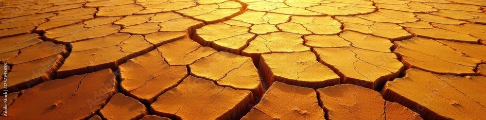 Sun-baked earth, cracked surface, organic patterns, heat, desert soil ...