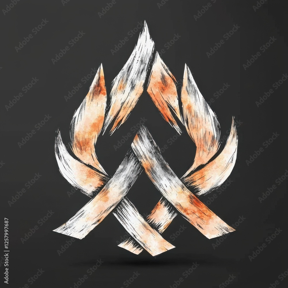 Norse longhouse logo, minimalist line art, golden and black, luxury ...