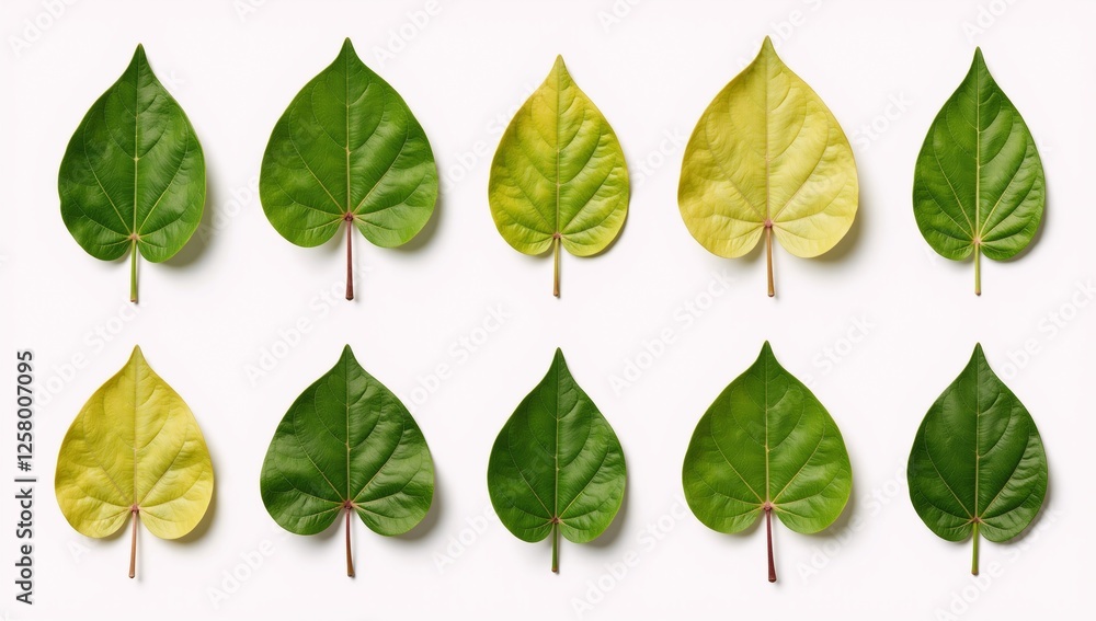 Collection of leaves as icons for nature-themed brands focused on ...